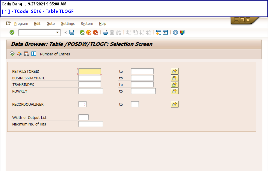 [CAR-DTA] – SEARCH DATA IN TLOGF TABLE – SAP Zero to Hero