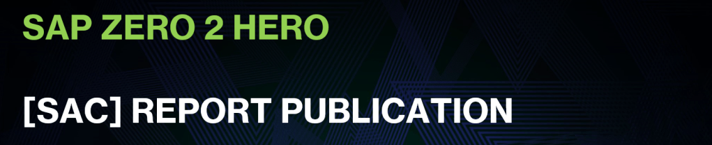 【SAC】Report Publication – SAP Zero to Hero